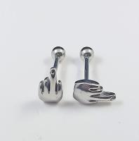 China Punk Style 316L Medical Stainless Steel Hypoallergenic Middle Finger Tongue Nail Tongue Ring Human Body Piercing Ssp0812 for sale