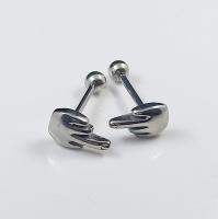 China Punk Style 316L Medical Stainless Steel Hypoallergenic Middle Finger Tongue Nail Tongue Ring Human Body Piercing Ssp0812 for sale