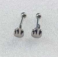 China Punk Style 316L Medical Stainless Steel Hypoallergenic Middle Finger Tongue Nail Tongue Ring Human Body Piercing Ssp0812 for sale