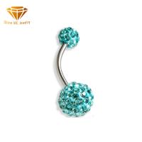 China Piercing Jewelry Hot Sale with Diamond Ball Anti-Allergic Belly Button Umbilical Ring Piercing Fashion Navel Ring Jewelry Ssp0891 for sale