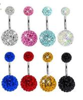 China Piercing Jewelry Hot Sale with Diamond Ball Anti-Allergic Belly Button Umbilical Ring Piercing Fashion Navel Ring Jewelry Ssp0891 for sale
