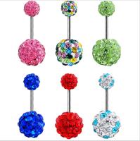 China Piercing Jewelry Hot Sale with Diamond Ball Anti-Allergic Belly Button Umbilical Ring Piercing Fashion Navel Ring Jewelry Ssp0891 for sale