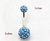 China Piercing Jewelry Hot Sale with Diamond Ball Anti-Allergic Belly Button Umbilical Ring Piercing Fashion Navel Ring Jewelry Ssp0891 for sale