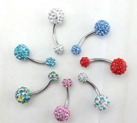 China Piercing Jewelry Hot Sale with Diamond Ball Anti-Allergic Belly Button Umbilical Ring Piercing Fashion Navel Ring Jewelry Ssp0891 for sale