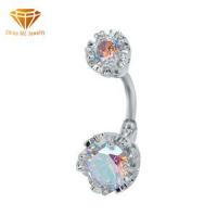 China Fashion Jewelry Zircon Flower Belly Button Ring Pendant Body Piercing Jewelry Zircon Belly Button Nail Navel Ring Ssp001 for sale