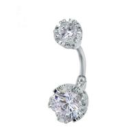 China Fashion Jewelry Zircon Flower Belly Button Ring Pendant Body Piercing Jewelry Zircon Belly Button Nail Navel Ring Ssp001 for sale
