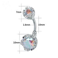 China Fashion Jewelry Zircon Flower Belly Button Ring Pendant Body Piercing Jewelry Zircon Belly Button Nail Navel Ring Ssp001 for sale