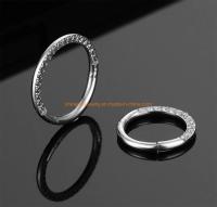 China 316L Stainless Steel Pierced Zircon Nose Ring Closed Ring Seamless Connection Nose Ring Earrings Multifunctional Segment Ring Sspr077 for sale