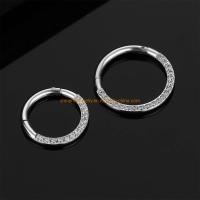 China 316L Stainless Steel Pierced Zircon Nose Ring Closed Ring Seamless Connection Nose Ring Earrings Multifunctional Segment Ring Sspr077 for sale