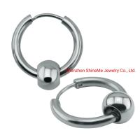 China Body Jewelry Round Simple Temperament Titanium Steel Earrings Cross-Border Surgical Stainless Steel Piercing Ssp009 for sale