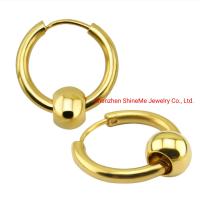 China Body Jewelry Round Simple Temperament Titanium Steel Earrings Cross-Border Surgical Stainless Steel Piercing Ssp009 for sale