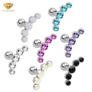 China Hot Sale Surgical Stainless Steel Jewelry Czech Diamond Earrings Earrings Ear Bone Nails Ear Nail Piercing Jewelry Ssp073 for sale