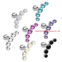 China Hot Sale Surgical Stainless Steel Jewelry Czech Diamond Earrings Earrings Ear Bone Nails Ear Nail Piercing Jewelry Ssp073 for sale