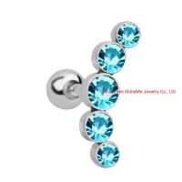 China Hot Sale Surgical Stainless Steel Jewelry Czech Diamond Earrings Earrings Ear Bone Nails Ear Nail Piercing Jewelry Ssp073 for sale