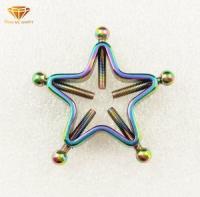 China Body Jewelry Stainless Steel Piercing Hypoallergenic Breast Ring Adjustable Screw Pentagram Breast Ring Sspb0225 for sale