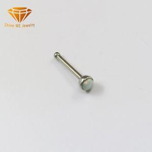 China Hot Selling Opal Lip Nail Ring Stainless Steel Straight Nose Nail Piercing Jewelry Ssp061 for sale