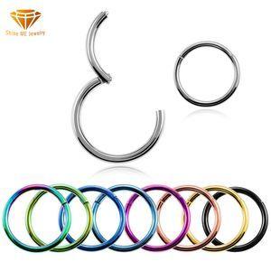 China Fashion Jewelry 316L Stainless Steel Piercing Jewelry Hinged Segment Ring Closed Loop Nose Ring Hinged Rings Sspb07 for sale