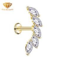 China Petal Shaped Claw Zircon Inner Teeth Lip Nail Earrings 316 Stainless Steel Cast Pierced Jewelry Lip Decoration CS0085 for sale