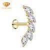 China Petal Shaped Claw Zircon Inner Teeth Lip Nail Earrings 316 Stainless Steel Cast Pierced Jewelry Lip Decoration CS0085 for sale