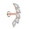China Petal Shaped Claw Zircon Inner Teeth Lip Nail Earrings 316 Stainless Steel Cast Pierced Jewelry Lip Decoration CS0085 for sale