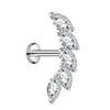 China Petal Shaped Claw Zircon Inner Teeth Lip Nail Earrings 316 Stainless Steel Cast Pierced Jewelry Lip Decoration CS0085 for sale