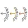 China Petal Shaped Claw Zircon Inner Teeth Lip Nail Earrings 316 Stainless Steel Cast Pierced Jewelry Lip Decoration CS0085 for sale