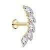 China Petal Shaped Claw Zircon Inner Teeth Lip Nail Earrings 316 Stainless Steel Cast Pierced Jewelry Lip Decoration CS0085 for sale