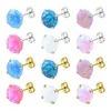 China 3/4/5mm Mini Opal Earrings for Women Stainless Steel Thin Rod Piercing Earrings European and American Earrings Smer0425 for sale