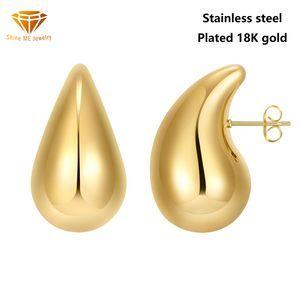 China New Water Droplet Stainless Steel Earrings Cross-Border Light Luxury Chubby Design 18K Gold Rain Droplet Titanium Steel Teardrop Earrings Smer0650 for sale
