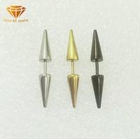China Stainless Steel Double Pointed Cone Stud Earrings Double Pointed Earrings Earrings Body Piercing Jewelry Wholesale Er0008g for sale