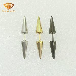 China Stainless Steel Double Pointed Cone Stud Earrings Double Pointed Earrings Earrings Body Piercing Jewelry Wholesale Er0008g for sale