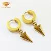 China Temperament High-End Simple Retro Stainless Steel Titanium Ear Buckle Earrings European and American Personality IP 18K Gold Triangle Pendant Earrings Er0026 for sale