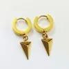 China Temperament High-End Simple Retro Stainless Steel Titanium Ear Buckle Earrings European and American Personality IP 18K Gold Triangle Pendant Earrings Er0026 for sale