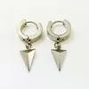 China Temperament High-End Simple Retro Stainless Steel Titanium Ear Buckle Earrings European and American Personality IP 18K Gold Triangle Pendant Earrings Er0026 for sale