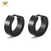 China New Flat Titanium Steel Round Men Earring Women Earrings Buckle Stainless Steel Stud Earrings Er0016 for sale