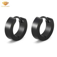China New Flat Titanium Steel Round Men Earring Women Earrings Buckle Stainless Steel Stud Earrings Er0016 for sale
