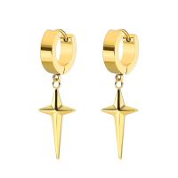 China Titanium Steel Round Ear Buckle Cross Pendant Earrings Male Personality Wild Ear Studs Jewelry Spot Wholesale Ear Buckles Er0334 for sale