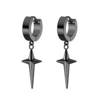 China Titanium Steel Round Ear Buckle Cross Pendant Earrings Male Personality Wild Ear Studs Jewelry Spot Wholesale Ear Buckles Er0334 for sale