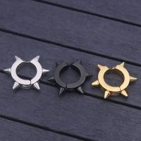 China Fashion Jewelry Punk Rivet Sharp Cone Titanium Steel Ear Buckle Male Stainless Steel Pierced Personality Round Ring Earrings for Men Er0017 for sale