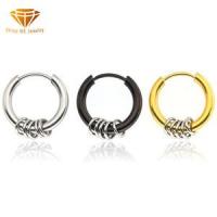 China Korean Fashion Titanium Steel Earrings Small Circle Men's Round Wire Earrings 316L Stainless Steel Fashion Earrings Er0092 for sale