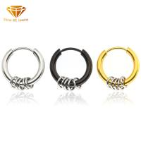 China Korean Fashion Titanium Steel Earrings Small Circle Men's Round Wire Earrings 316L Stainless Steel Fashion Earrings Er0092 for sale