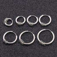 China Korean Fashion Titanium Steel Earrings Small Circle Men's Round Wire Earrings 316L Stainless Steel Fashion Earrings Er0092 for sale