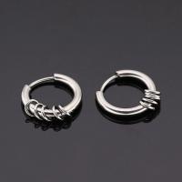 China Korean Fashion Titanium Steel Earrings Small Circle Men's Round Wire Earrings 316L Stainless Steel Fashion Earrings Er0092 for sale