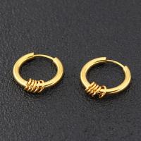 China Korean Fashion Titanium Steel Earrings Small Circle Men's Round Wire Earrings 316L Stainless Steel Fashion Earrings Er0092 for sale
