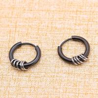 China Korean Fashion Titanium Steel Earrings Small Circle Men's Round Wire Earrings 316L Stainless Steel Fashion Earrings Er0092 for sale
