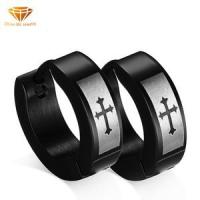 China Stainless Steel Men's Earrings Ear Buckles Quality Hoop Earrings for Men Wholesale Erh126 for sale