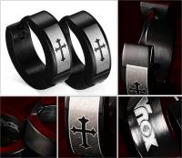 China Stainless Steel Men's Earrings Ear Buckles Quality Hoop Earrings for Men Wholesale Erh126 for sale