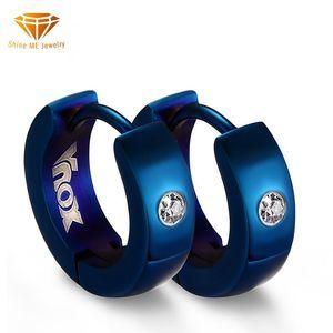 China Titanium Steel Inlaid Single Rhinestone Earrings Trendy Men's Jewelry Black Gold and Silver Jewelry Earrings Erh117 for sale