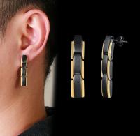China Fashion Jewelry Earrings Pure Titanium Men Earrings IP Gold Magnetic Titanium Earrings for Men and Women Er430g for sale