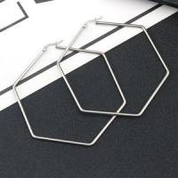 China Fashion Jewelry Simple Titanium Steel Geometric Earrings Stainless Steel Exaggerated Hexagonal Big Earrings Er0315D for sale